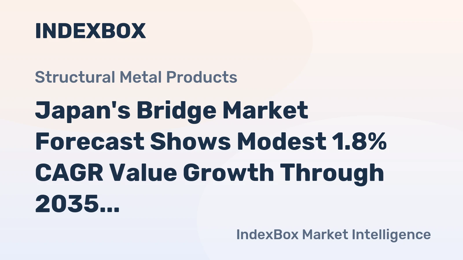 Japan's Bridge Market Forecast Shows Modest 1.8% CAGR Value Growth Through 2035