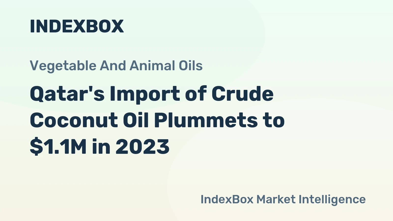 Qatar's Import of Crude Coconut Oil Plummets to $1.1M in 2023