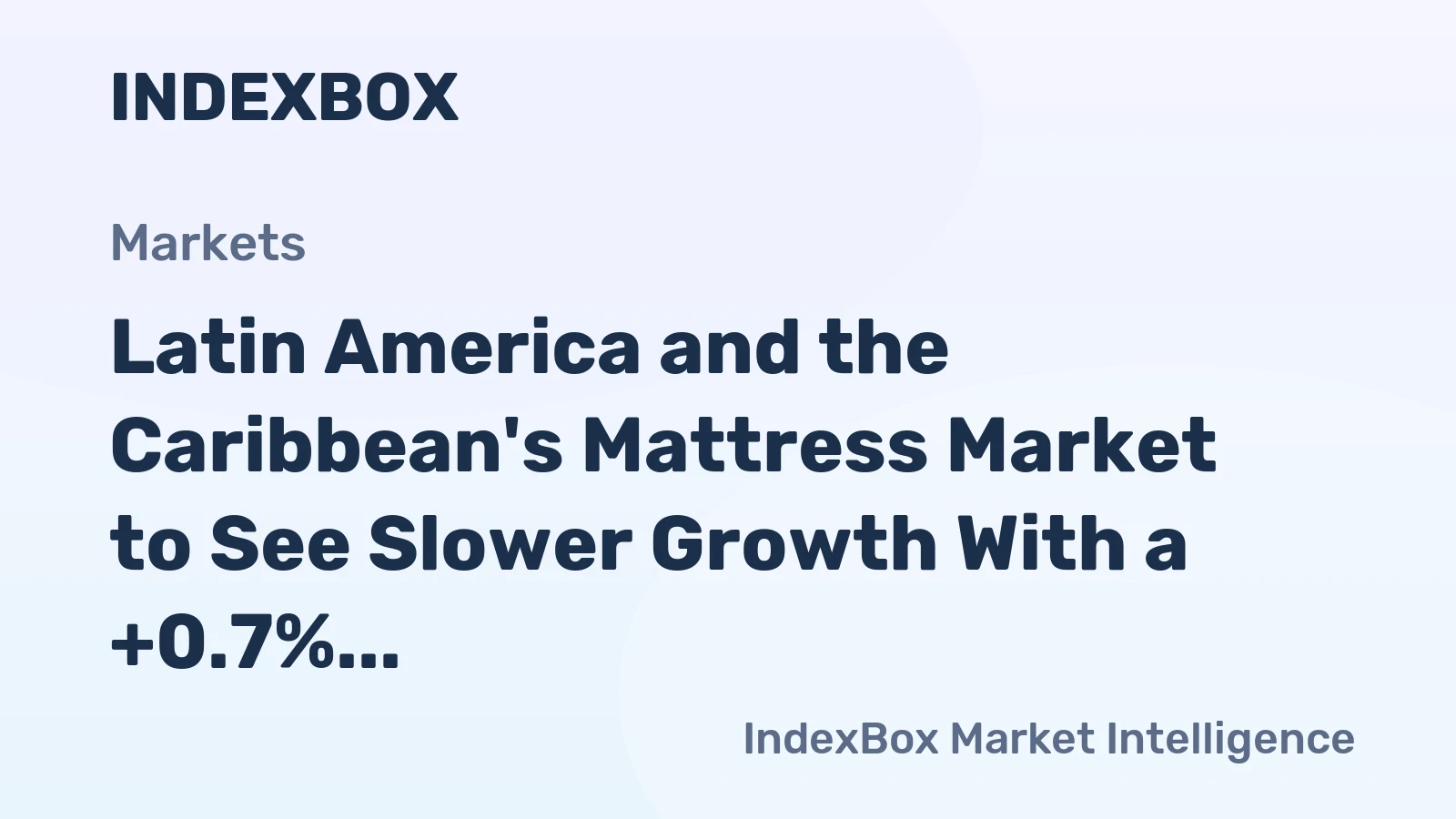 Latin America and the Caribbean's Mattress Market to See Slower Growth With a +0.7% Volume CAGR Through 2035