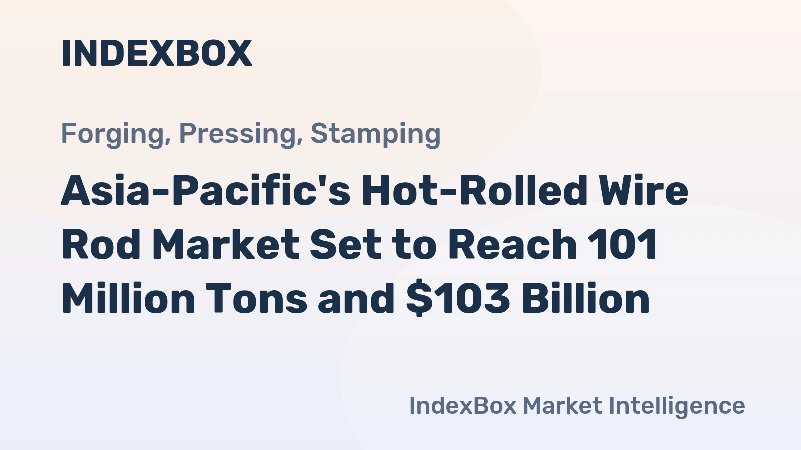 Asia-Pacific's Hot-Rolled Wire Rod Market Set to Reach 101 Million Tons and $103 Billion