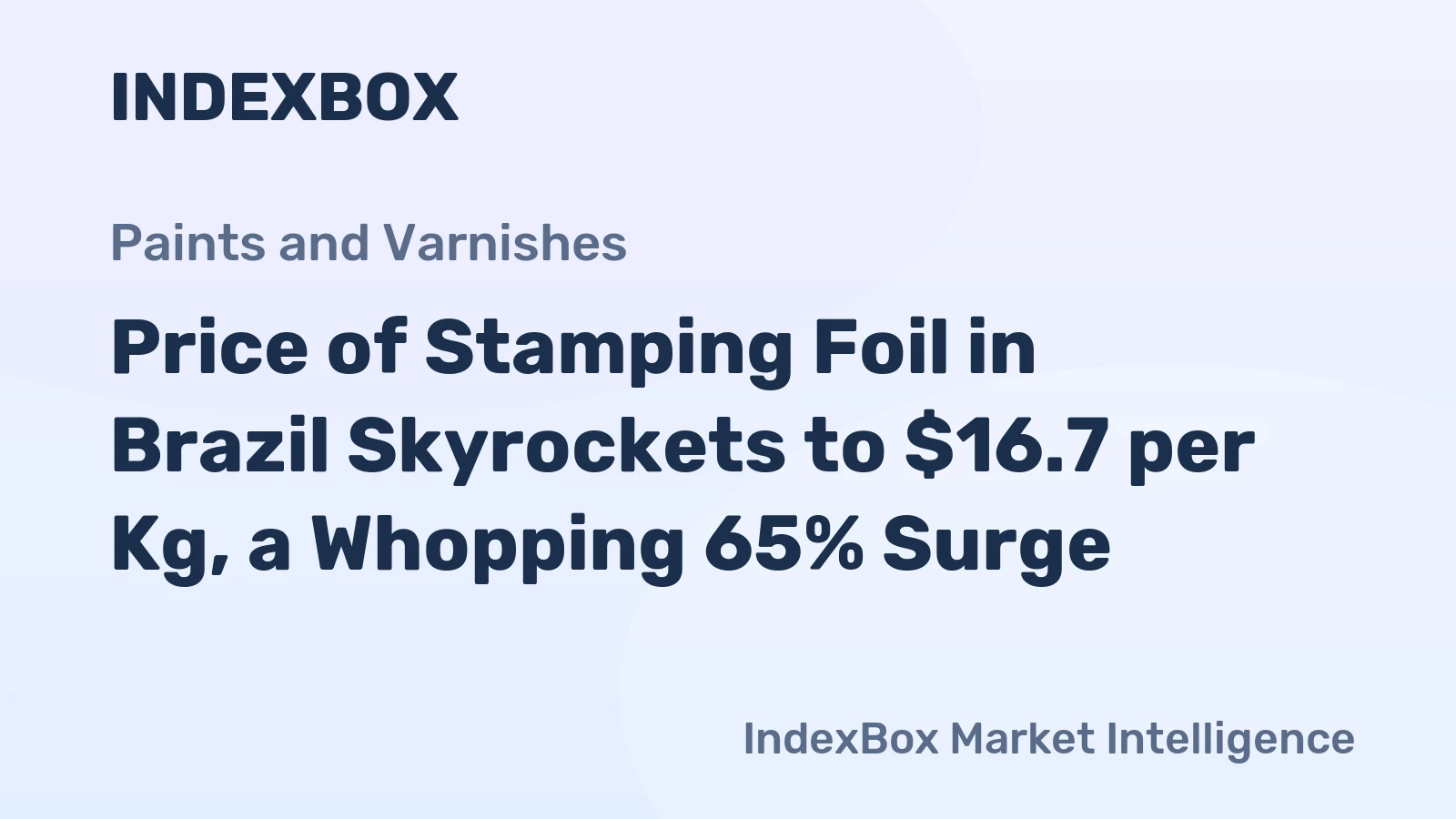 Price of Stamping Foil in Brazil Skyrockets to $16.7 per Kg, a Whopping 65% Surge