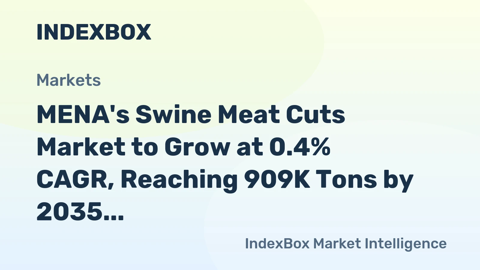 MENA's Swine Meat Cuts Market to Grow at 0.4% CAGR, Reaching 909K Tons by 2035