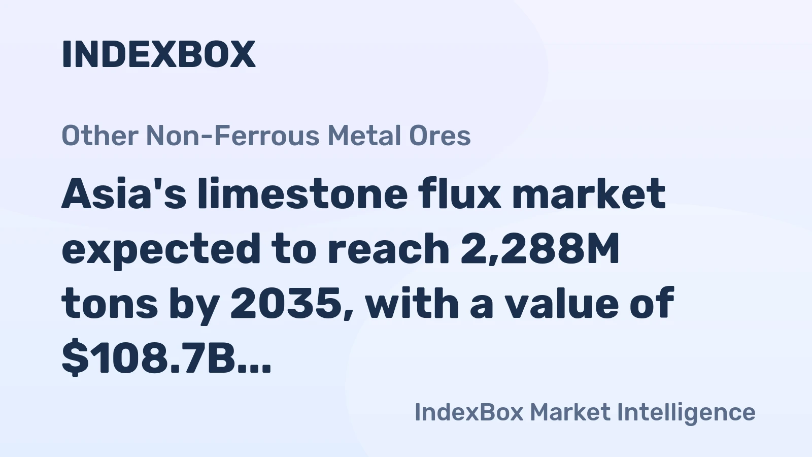 Asia's limestone flux market expected to reach 2,288M tons by 2035, with a value of $108.7B