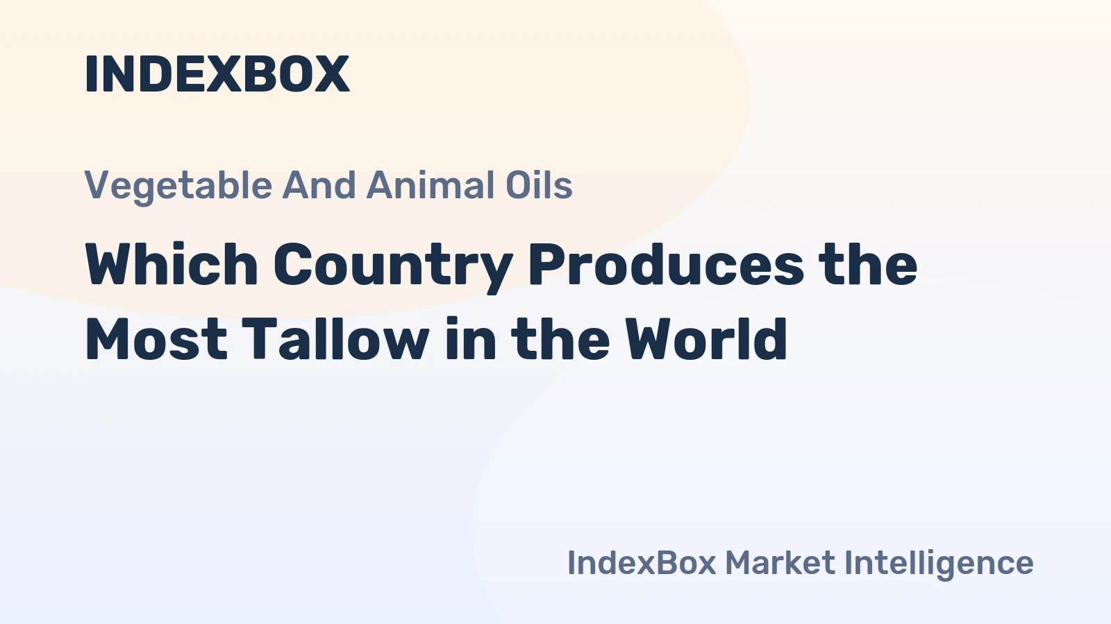 Which Country Produces the Most Tallow in the World?