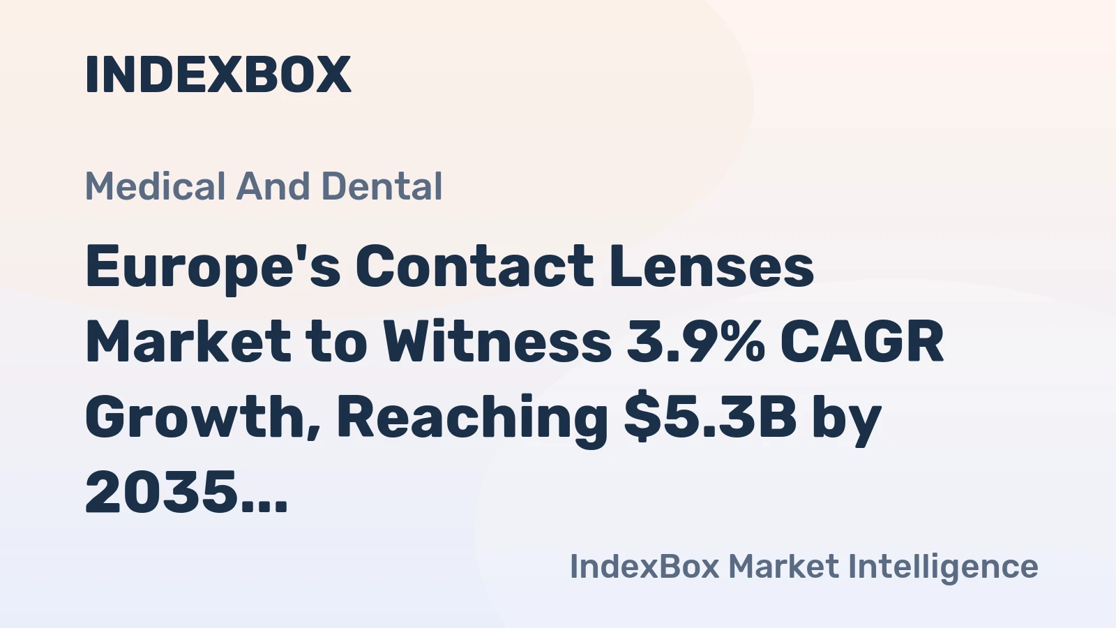 Europe's Contact Lenses Market to Witness 3.9% CAGR Growth, Reaching $5.3B by 2035