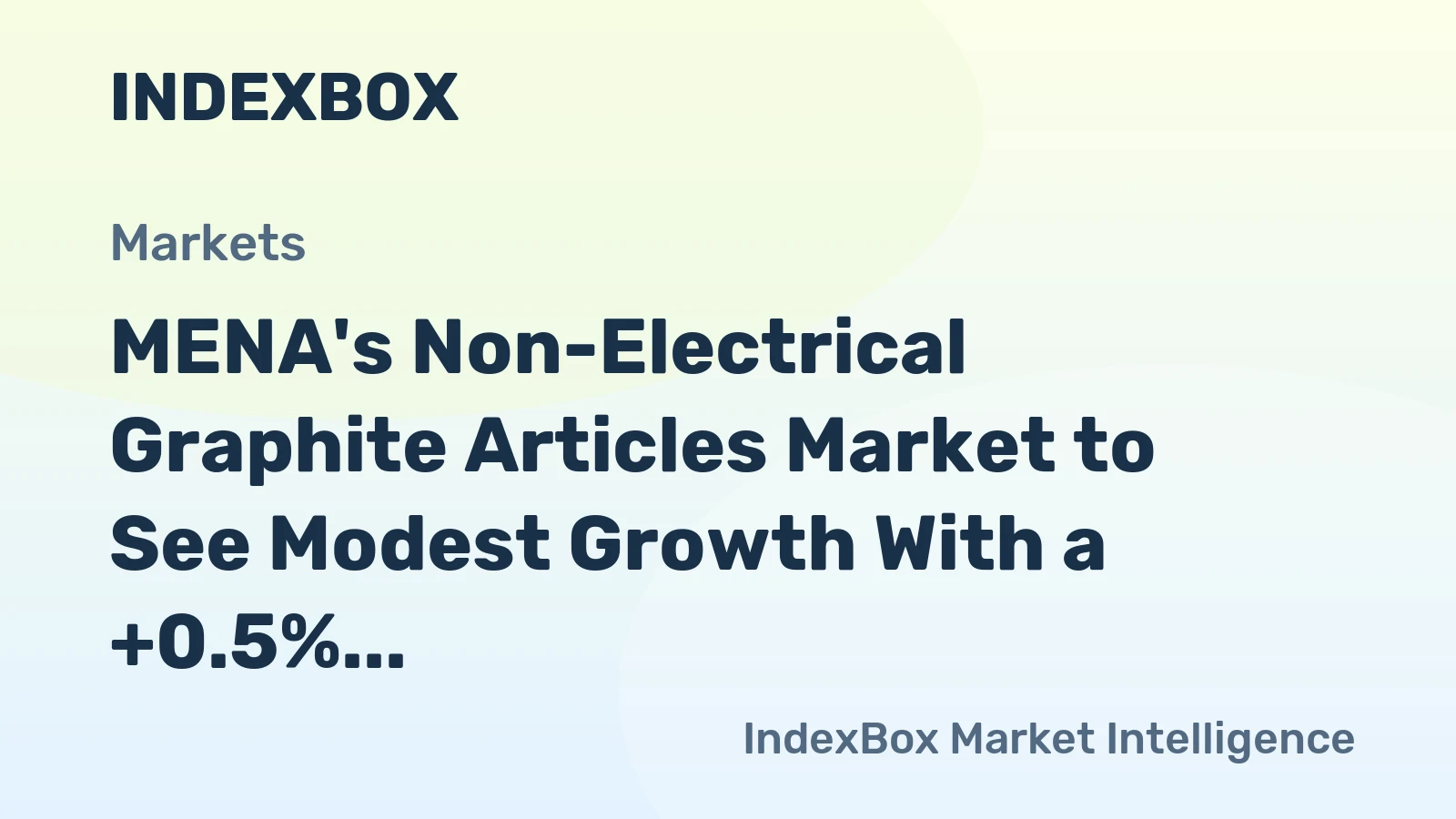 MENA's Non-Electrical Graphite Articles Market to See Modest Growth With a +0.5% Volume CAGR Through 2035