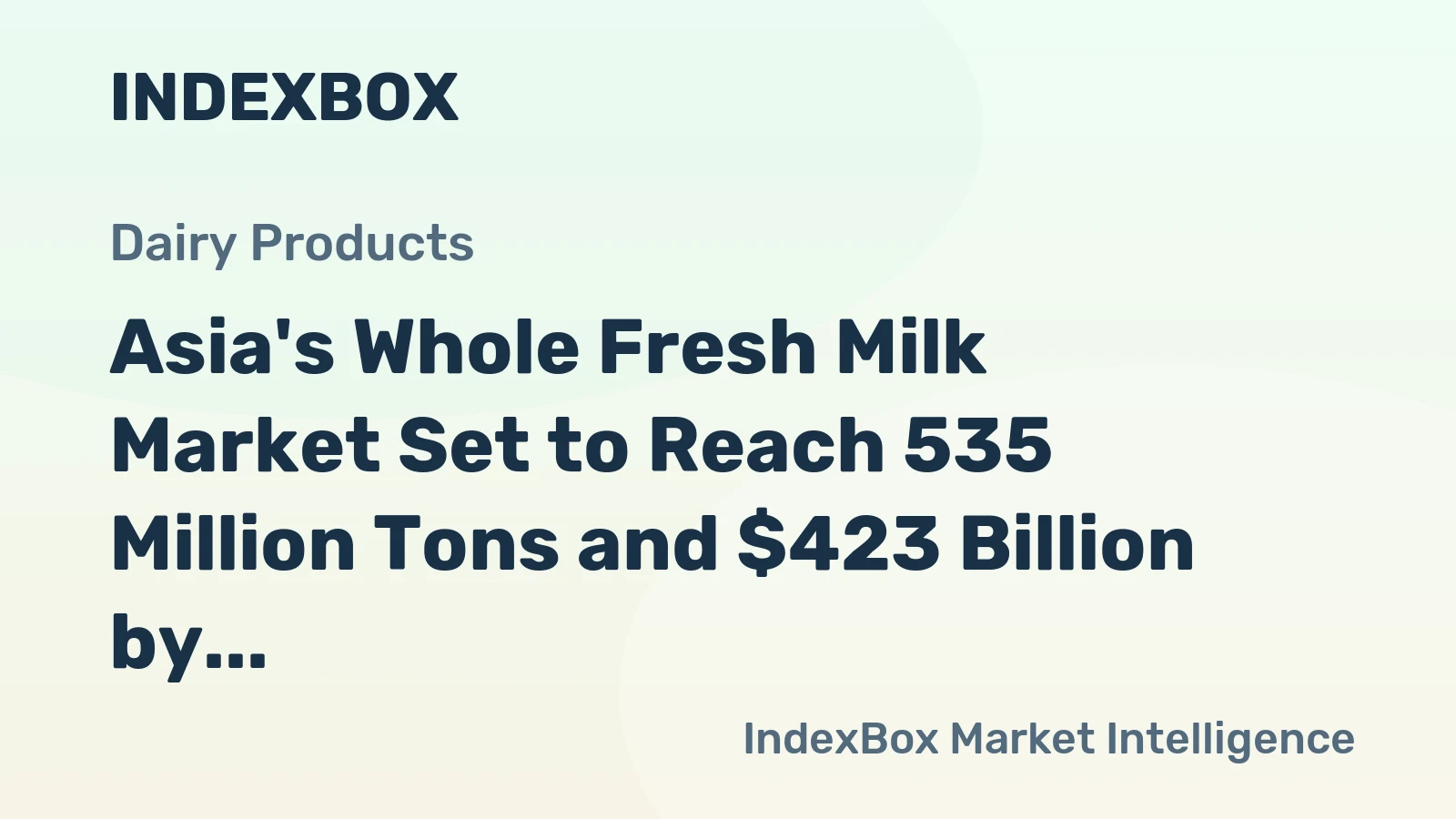 Asia's Whole Fresh Milk Market Set to Reach 535 Million Tons and $423 Billion by 2035
