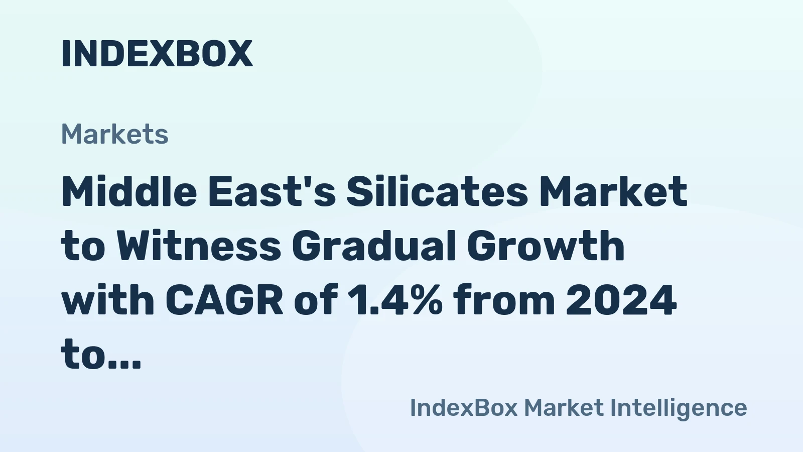 Middle East's Silicates Market to Witness Gradual Growth with CAGR of 1.4% from 2024 to 2035