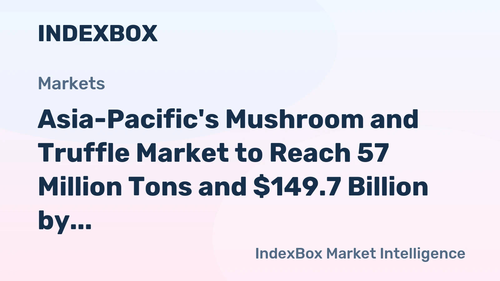 Asia-Pacific's Mushroom and Truffle Market to Reach 57 Million Tons and $149.7 Billion by 2035