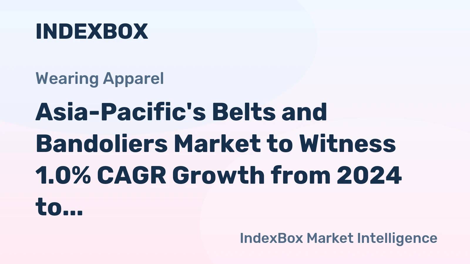 Asia-Pacific's Belts and Bandoliers Market to Witness 1.0% CAGR Growth from 2024 to 2035