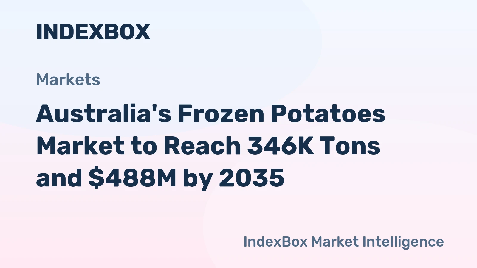 Australia's Frozen Potatoes Market to Reach 346K Tons and $488M by 2035
