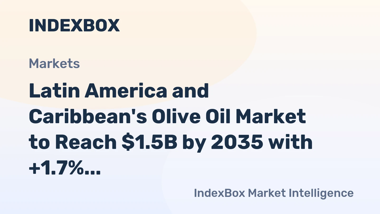 Latin America and Caribbean's Olive Oil Market to Reach $1.5B by 2035 with +1.7% CAGR in Consumption