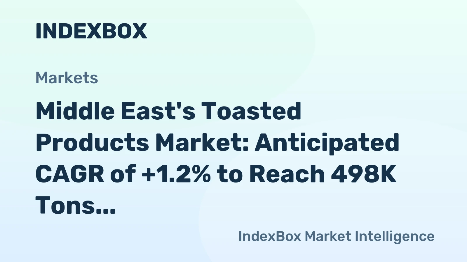 Middle East's Toasted Products Market: Anticipated CAGR of +1.2% to Reach 498K Tons by 2035