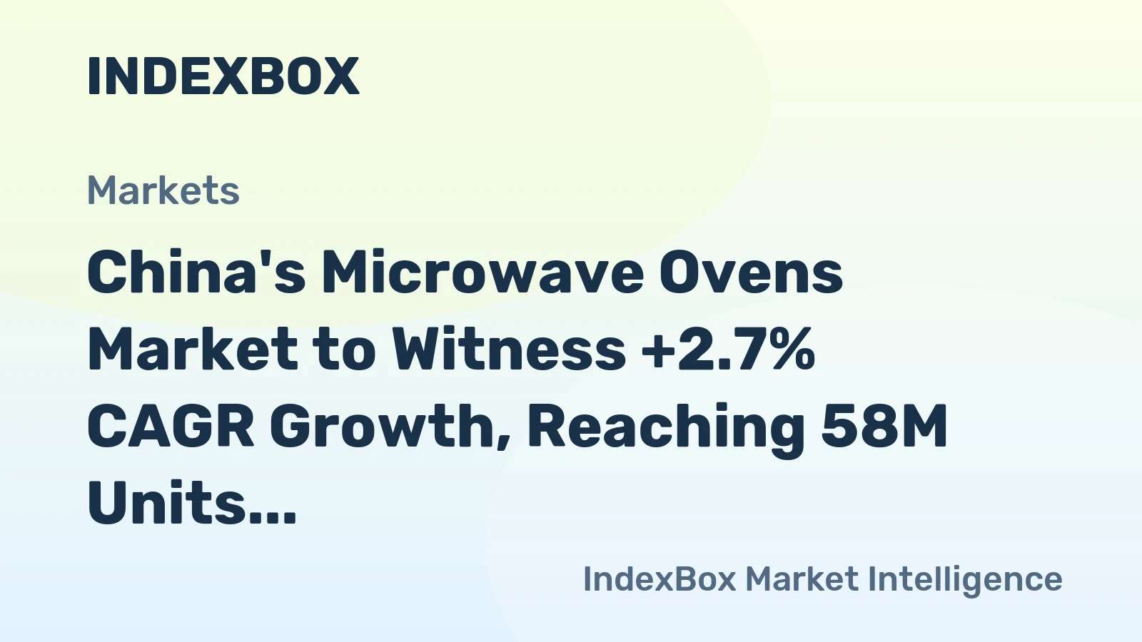 China's Microwave Ovens Market to Witness +2.7% CAGR Growth, Reaching 58M Units by 2035