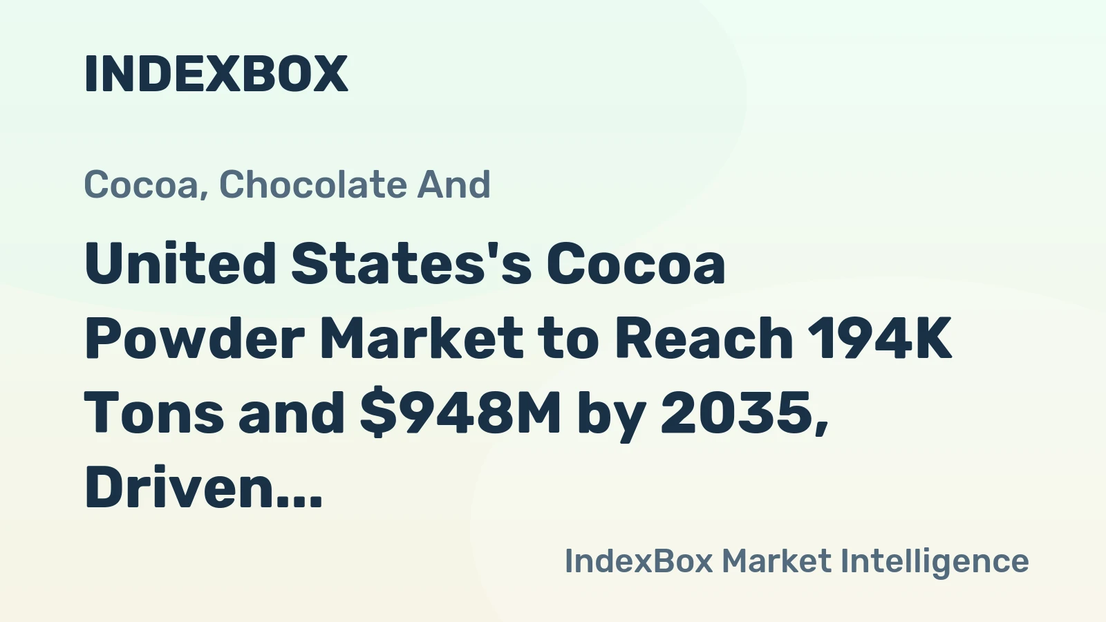 United States's Cocoa Powder Market to Reach 194K Tons and $948M by 2035, Driven by Increasing Demand