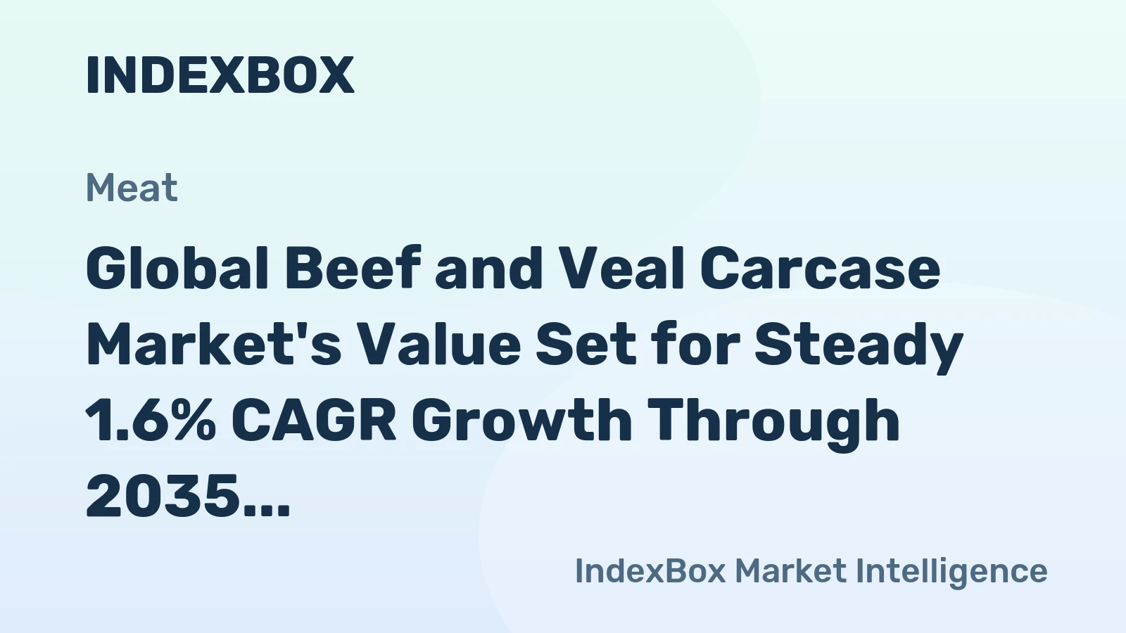 Global Beef and Veal Carcase Market's Value Set for Steady 1.6% CAGR Growth Through 2035