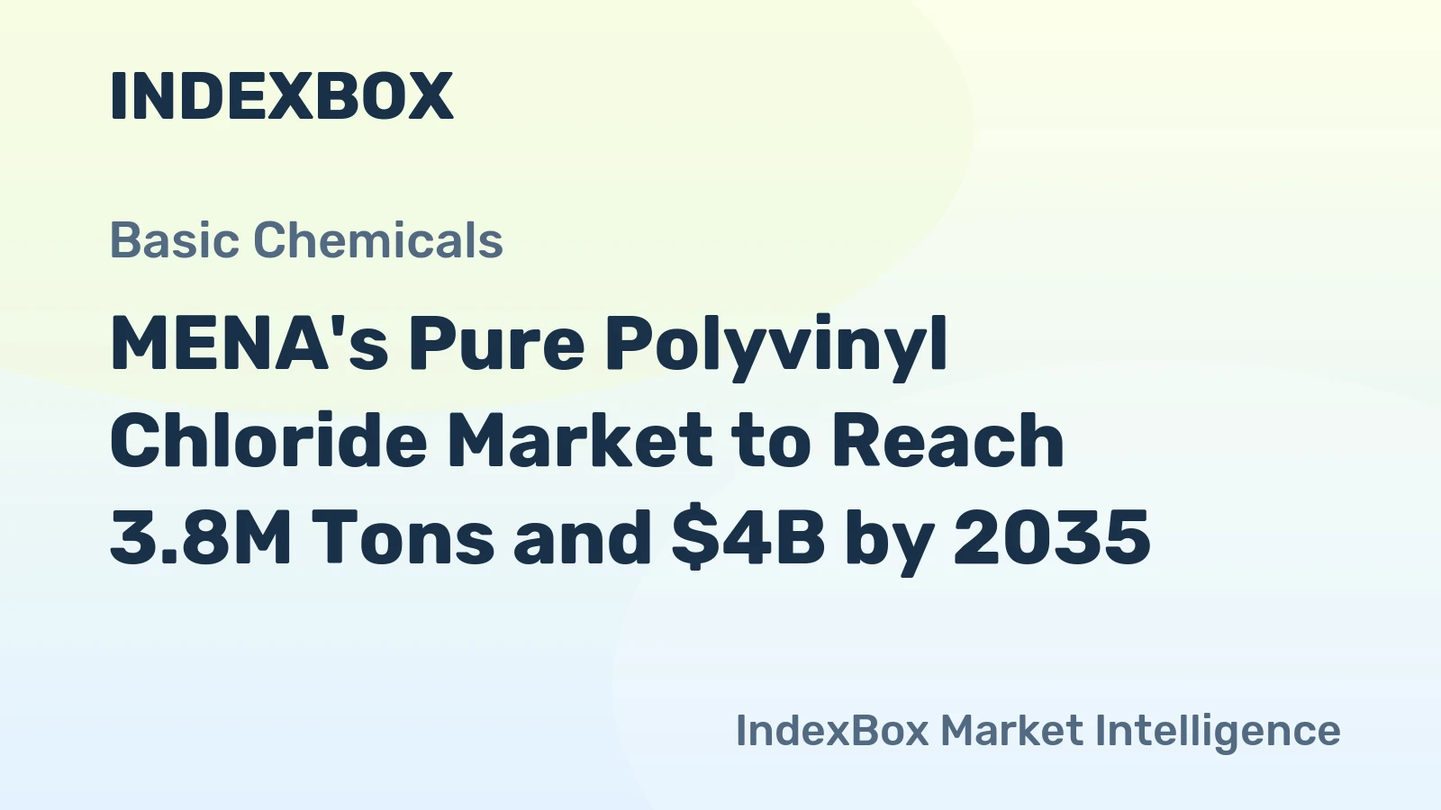 MENA's Pure Polyvinyl Chloride Market to Reach 3.8M Tons and $4B by 2035