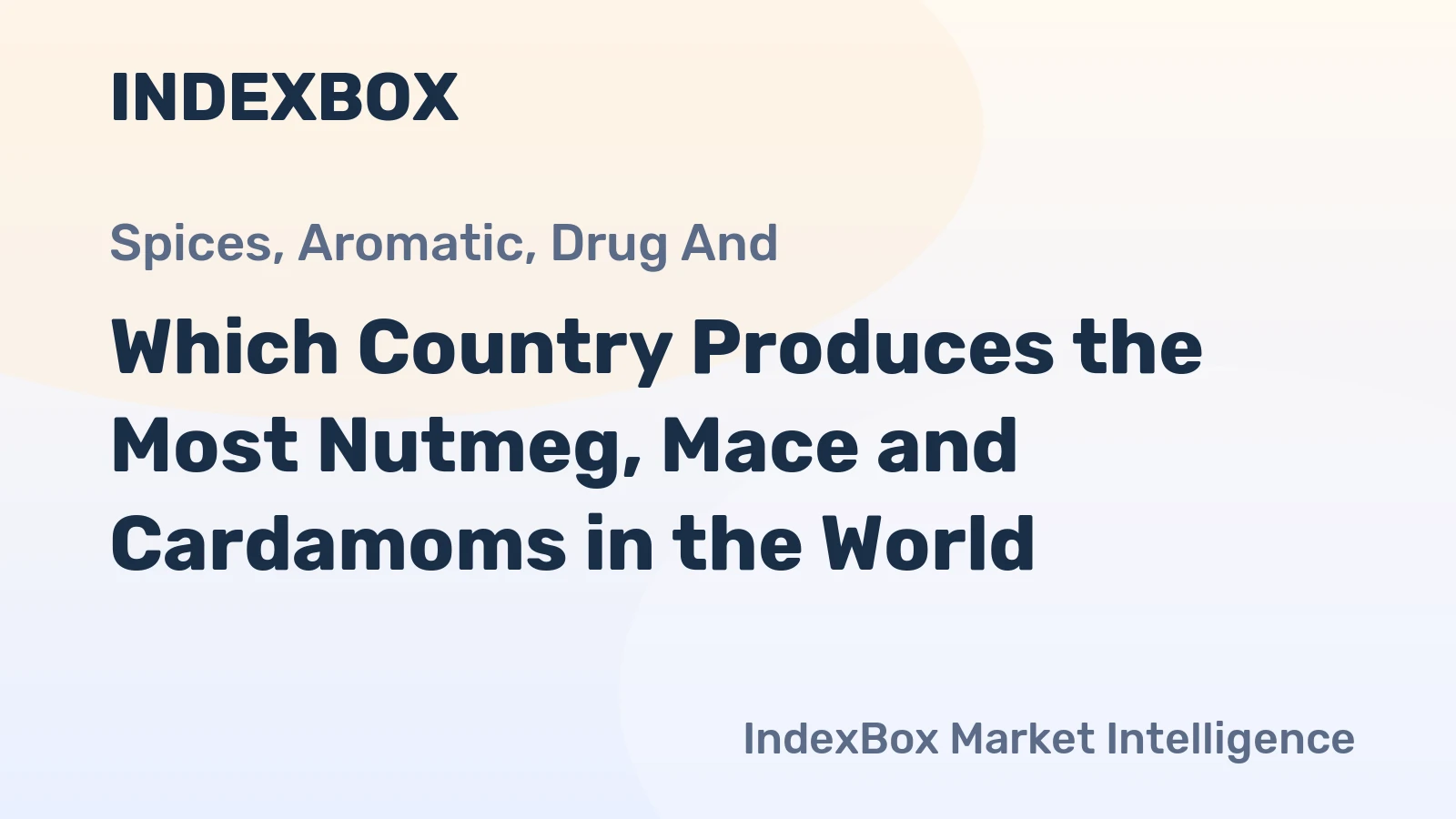 Which Country Produces the Most Nutmeg, Mace and Cardamoms in the World?