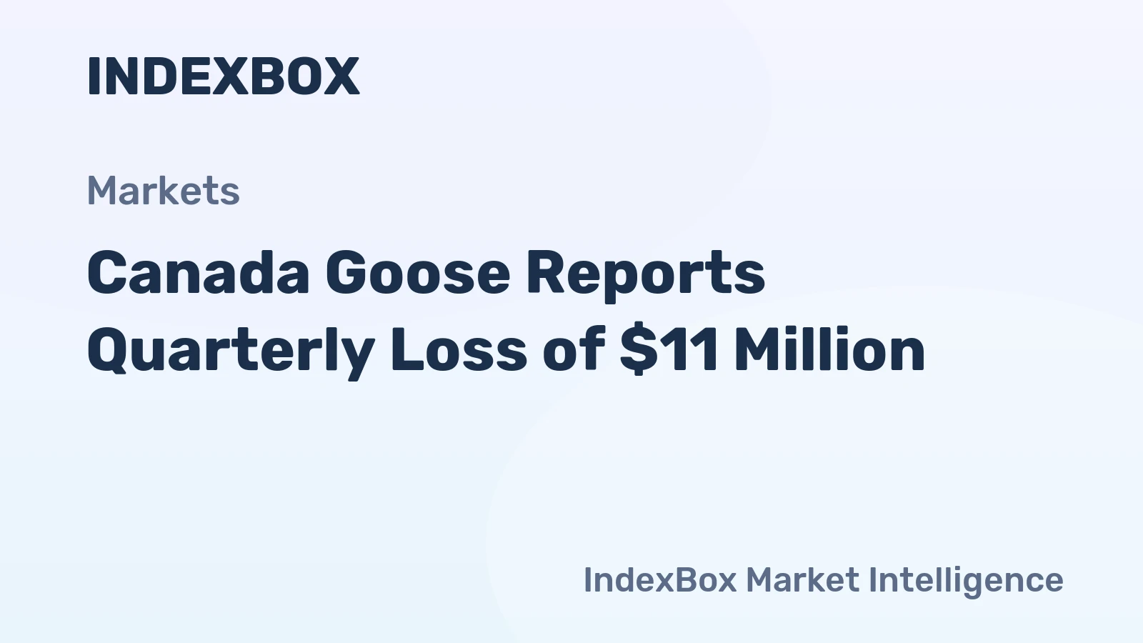 Canada Goose Reports Quarterly Loss of $11 Million