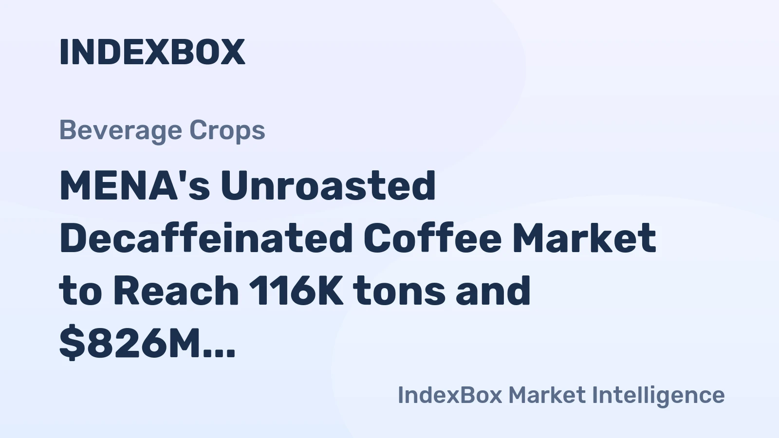 MENA's Unroasted Decaffeinated Coffee Market to Reach 116K tons and $826M by 2035