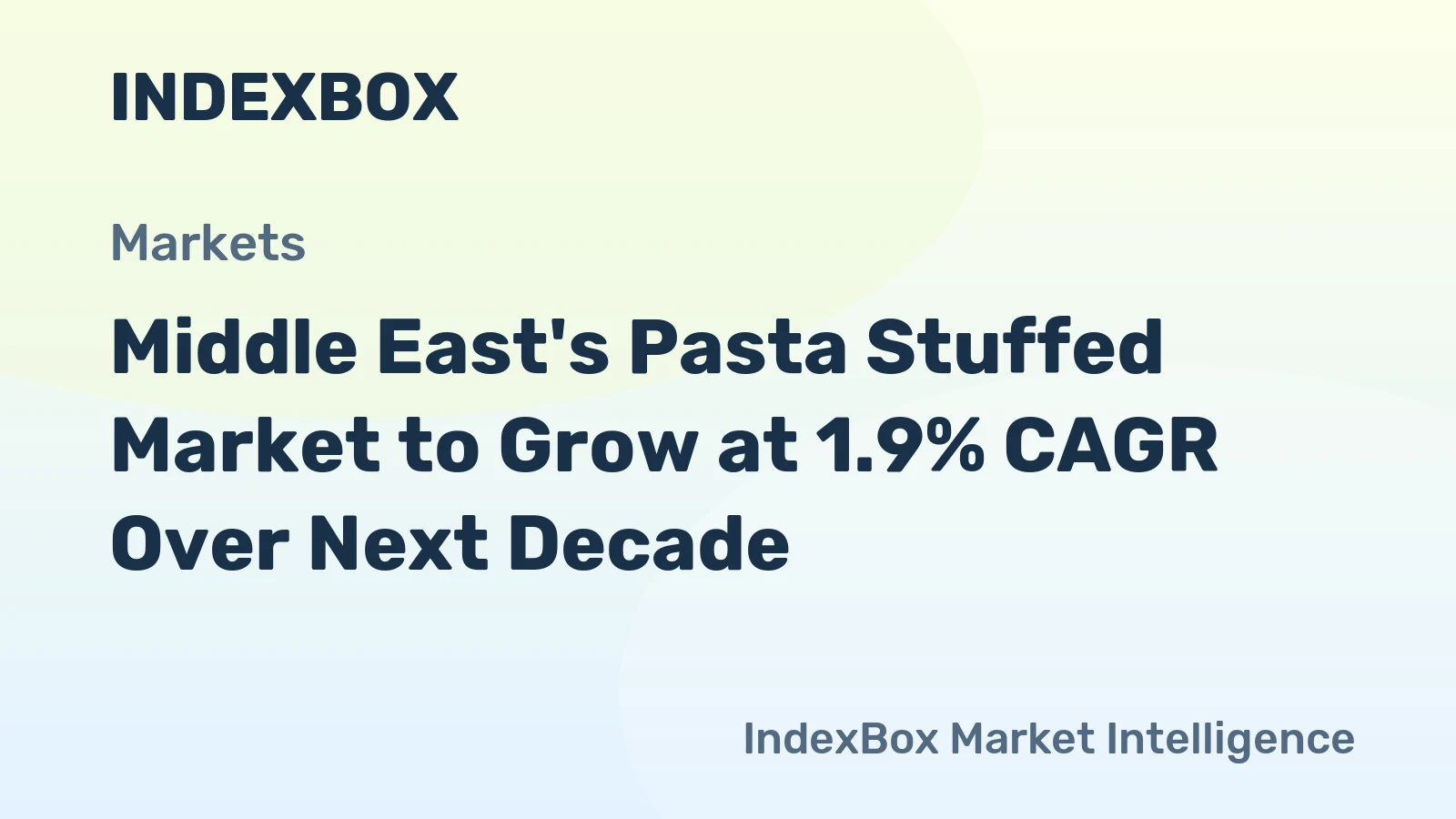 Middle East's Pasta Stuffed Market to Grow at 1.9% CAGR Over Next Decade