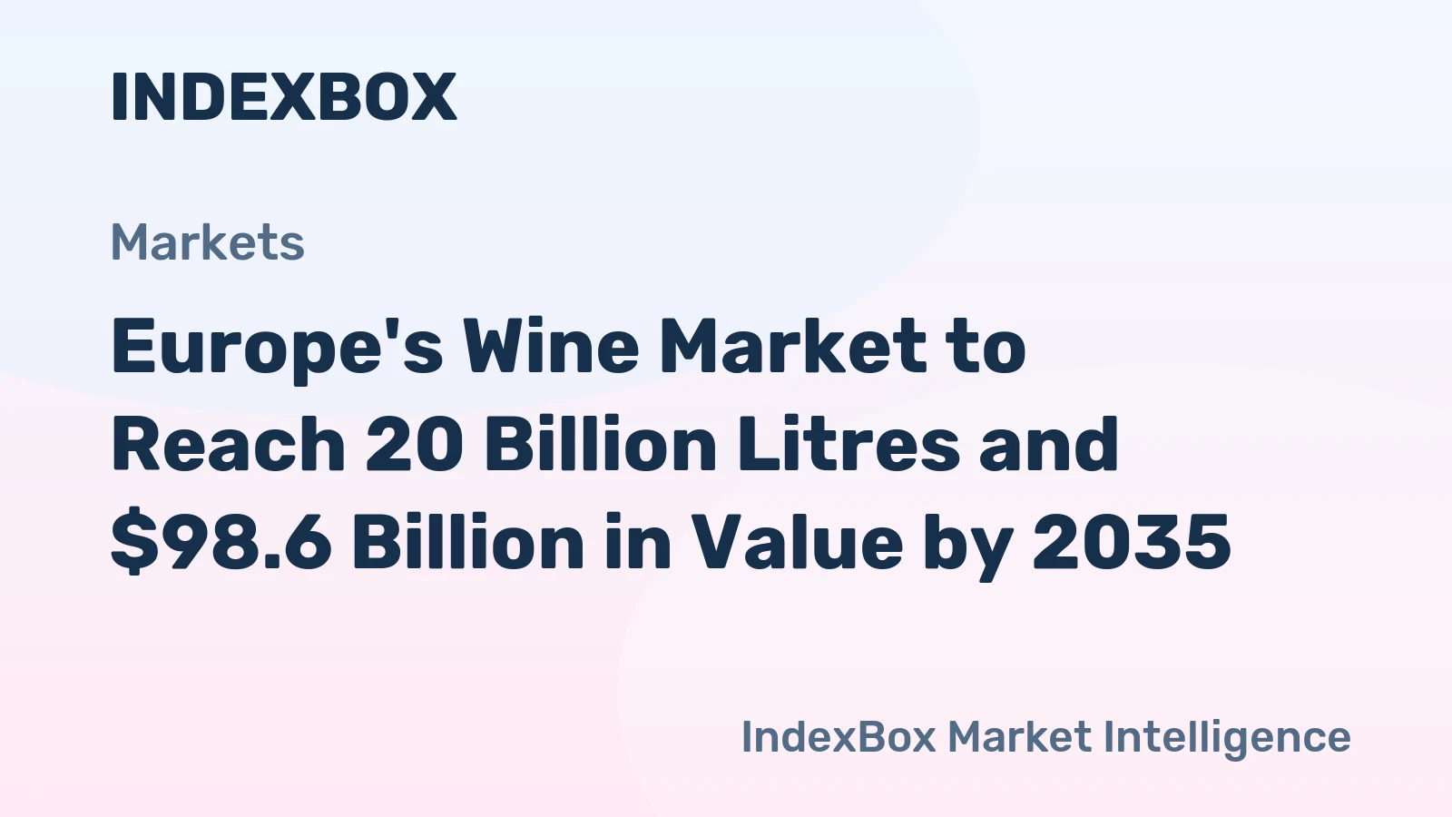 Europe's Wine Market to Reach 20 Billion Litres and $98.6 Billion in Value by 2035