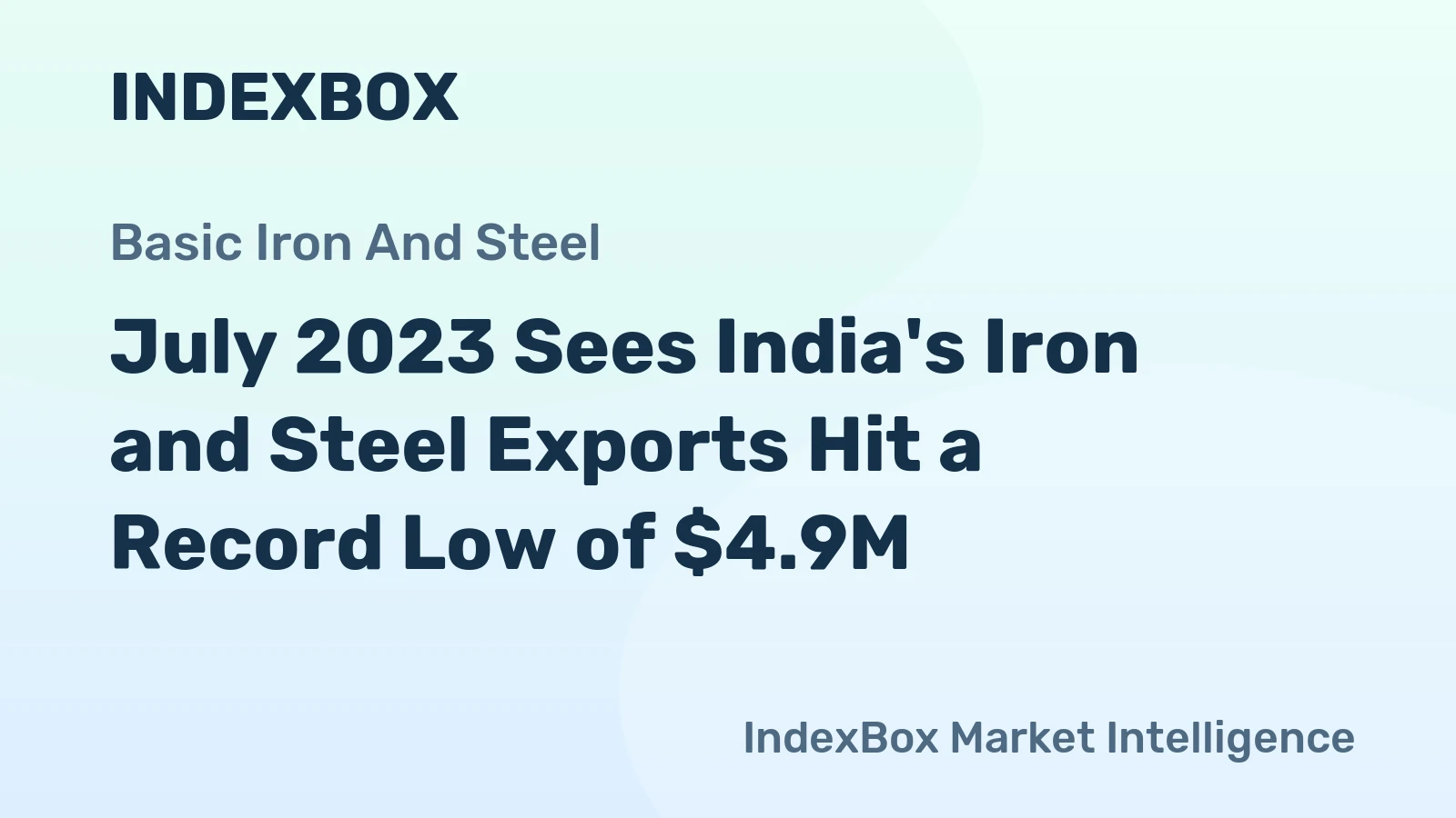 July 2023 Sees India's Iron and Steel Exports Hit a Record Low of $4.9M