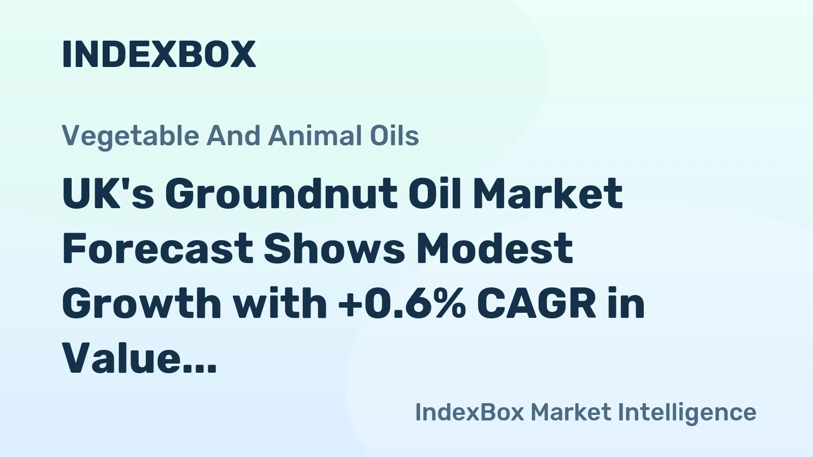 UK's Groundnut Oil Market Forecast Shows Modest Growth with +0.6% CAGR in Value Terms