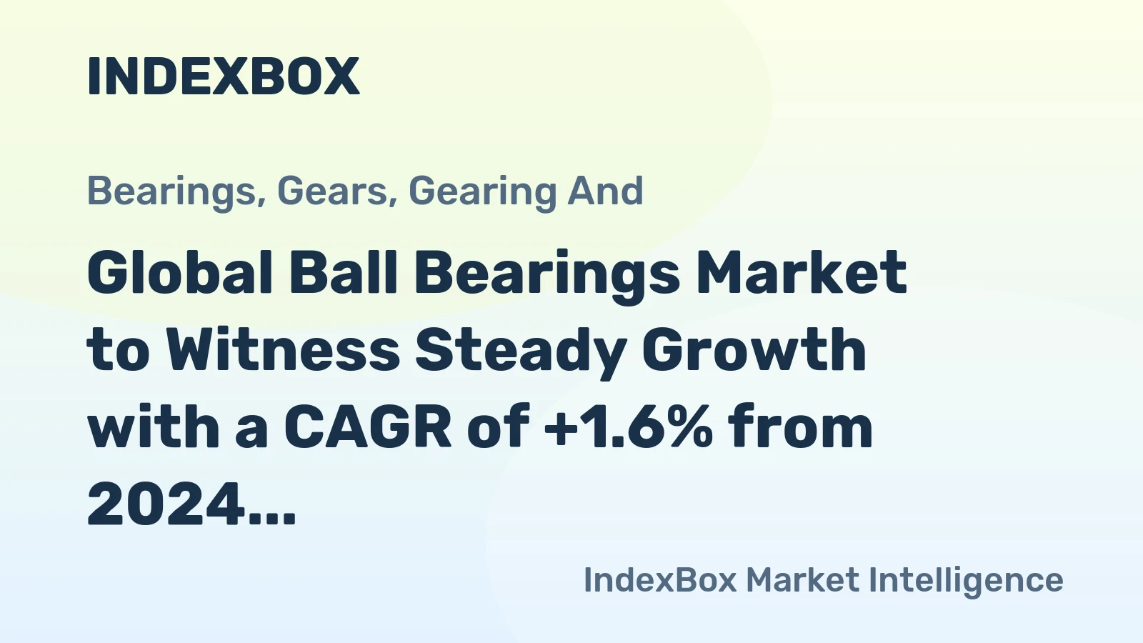 Global Ball Bearings Market to Witness Steady Growth with a CAGR of +1.6% from 2024 to 2035