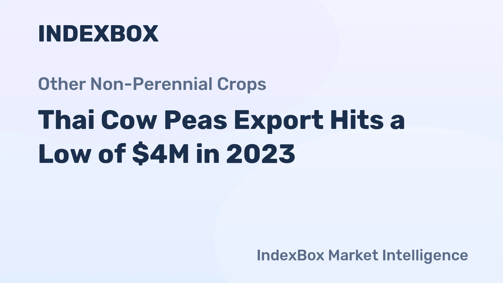 Thai Cow Peas Export Hits a Low of $4M in 2023