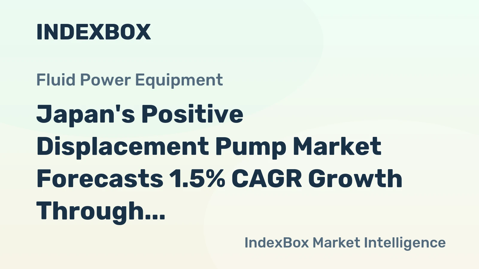 Japan's Positive Displacement Pump Market Forecasts 1.5% CAGR Growth Through 2035
