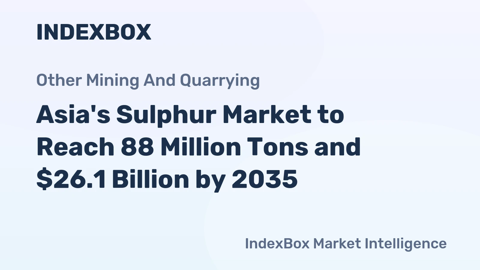 Asia's Sulphur Market to Reach 88 Million Tons and $26.1 Billion by 2035