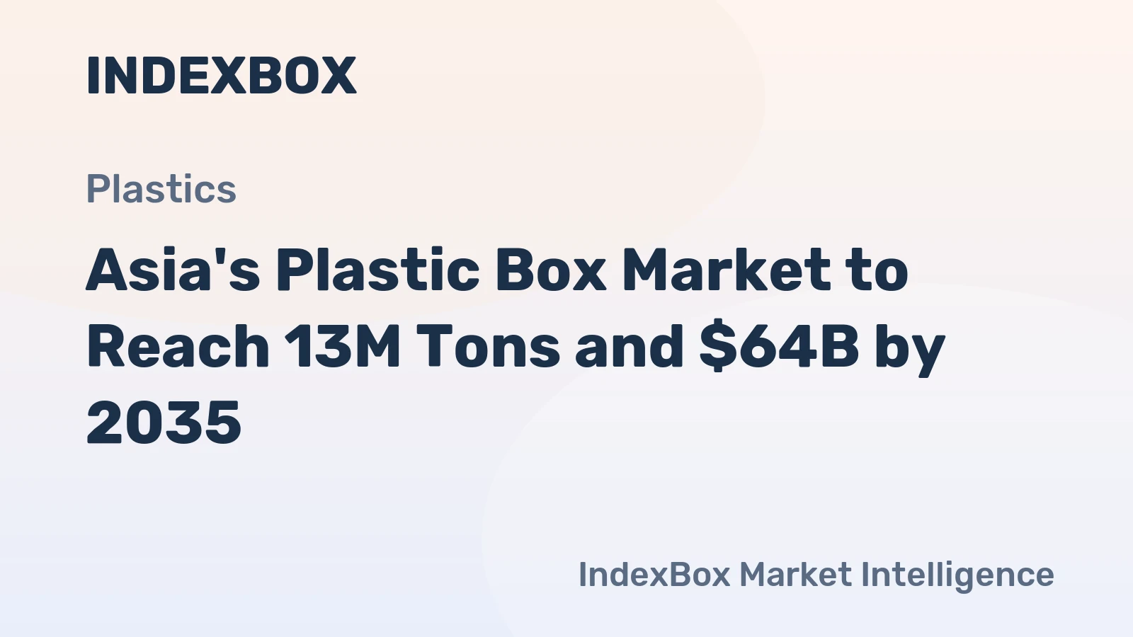 Asia's Plastic Box Market to Reach 13M Tons and $64B by 2035