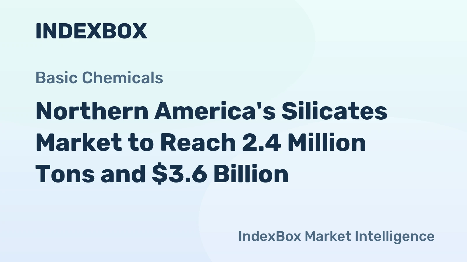 Northern America's Silicates Market to Reach 2.4 Million Tons and $3.6 Billion