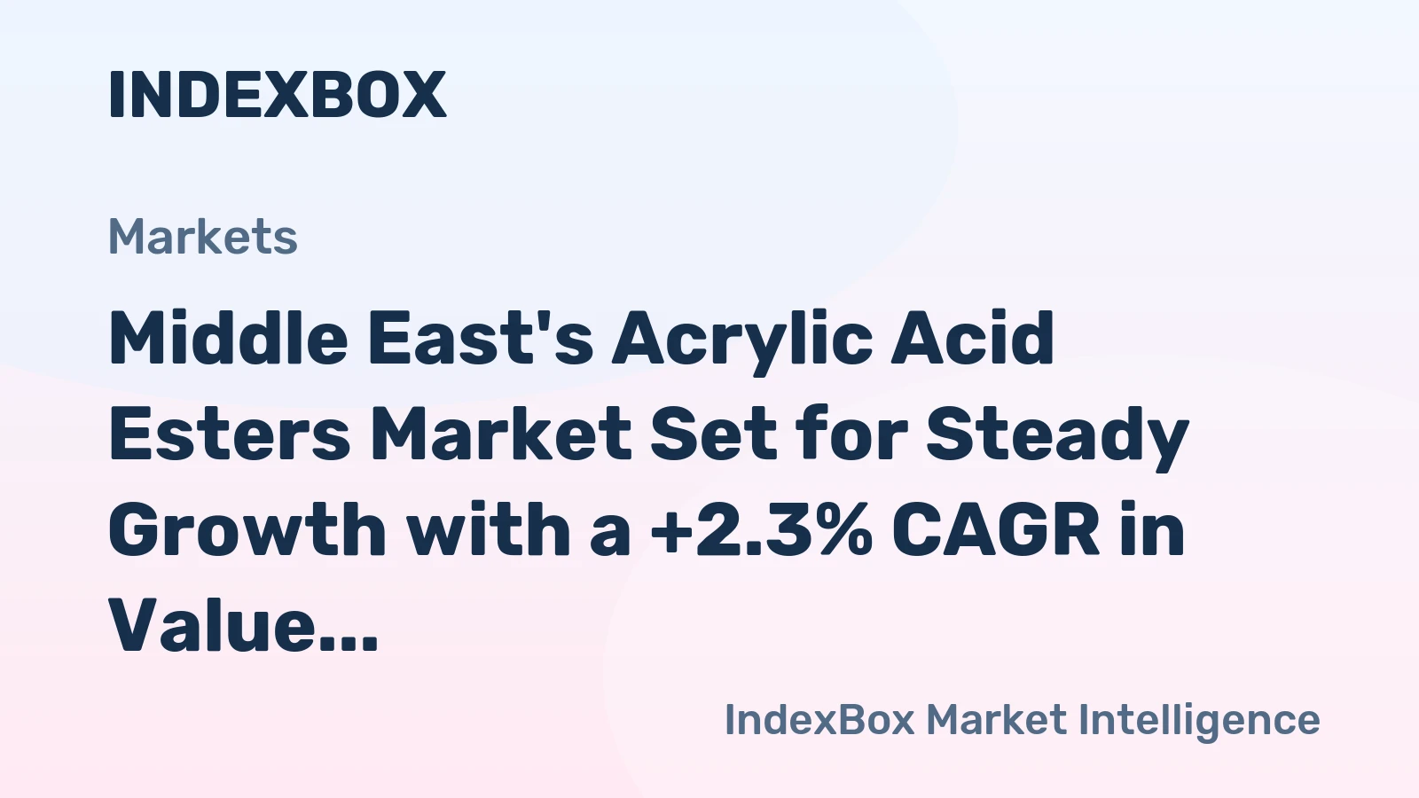 Middle East's Acrylic Acid Esters Market Set for Steady Growth with a +2.3% CAGR in Value