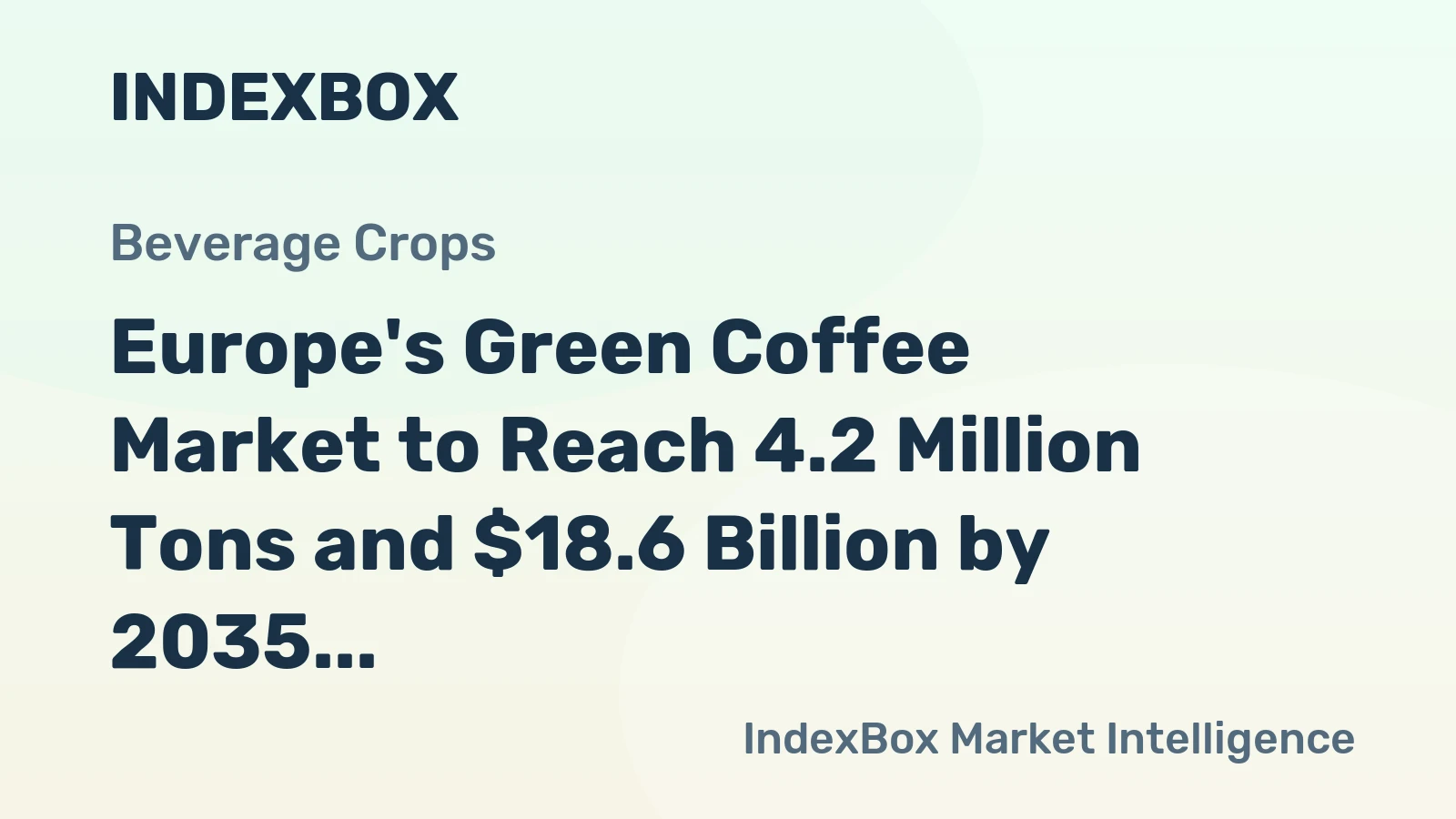 Europe's Green Coffee Market to Reach 4.2 Million Tons and $18.6 Billion by 2035