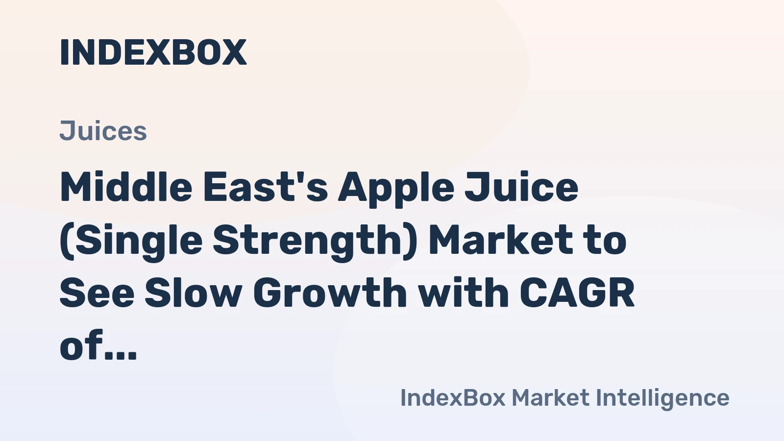 Middle East's Apple Juice (Single Strength) Market to See Slow Growth with CAGR of +0.8% from 2024-2035, Reaching $2.4B by End of Forecast Period