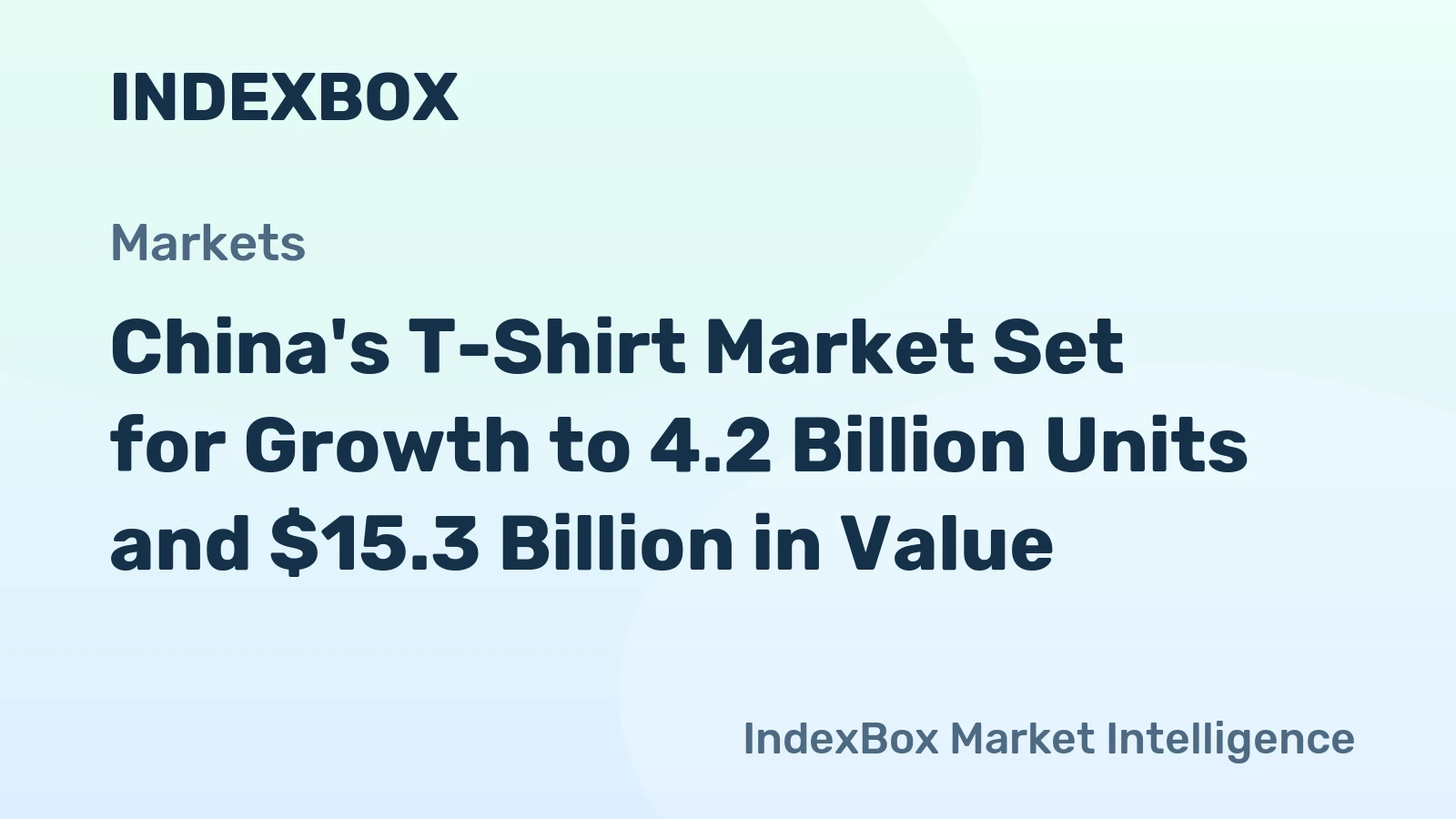 China's T-Shirt Market Set for Growth to 4.2 Billion Units and $15.3 Billion in Value