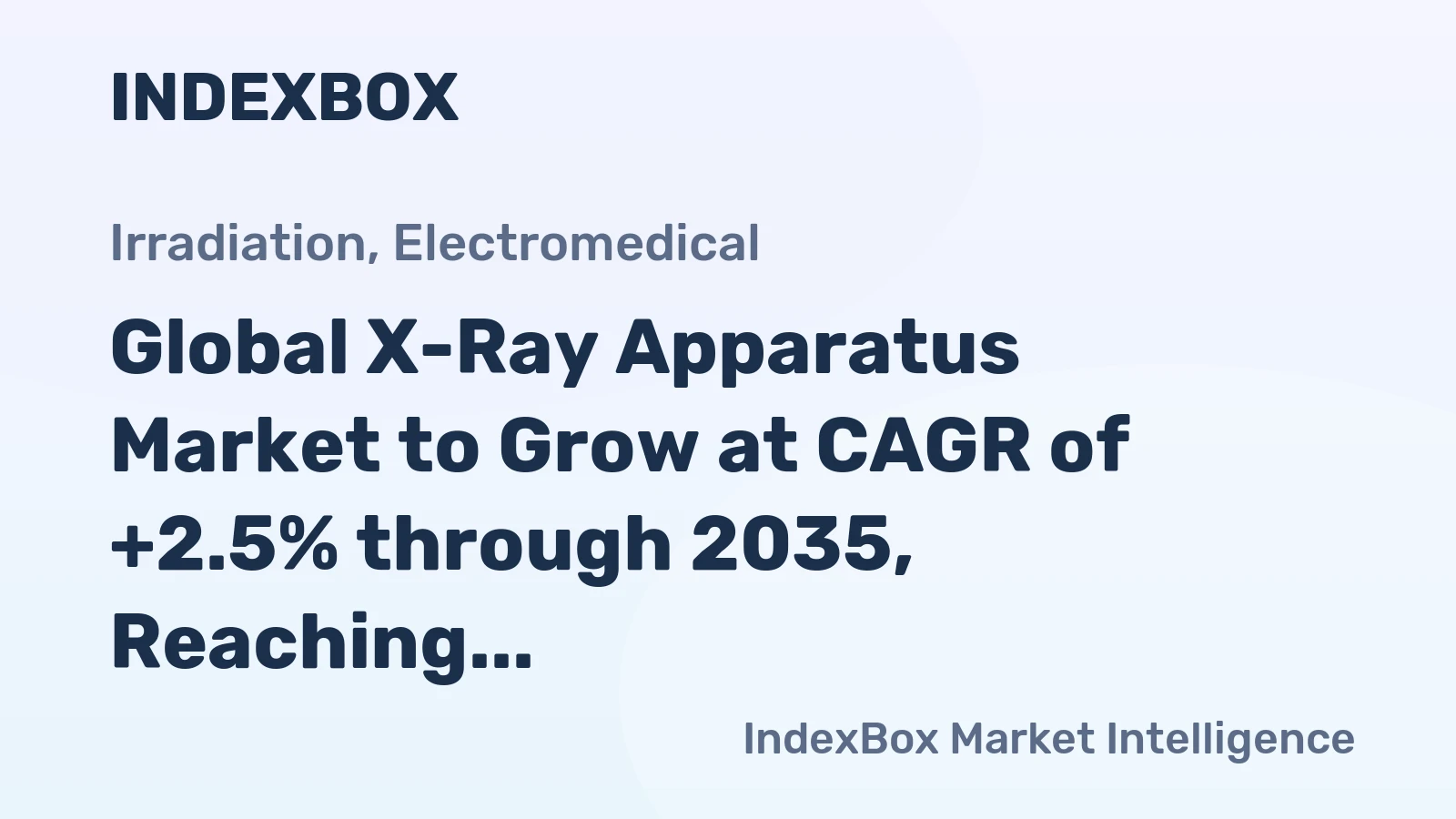 Global X-Ray Apparatus Market to Grow at CAGR of +2.5% through 2035, Reaching $51.5B in Value