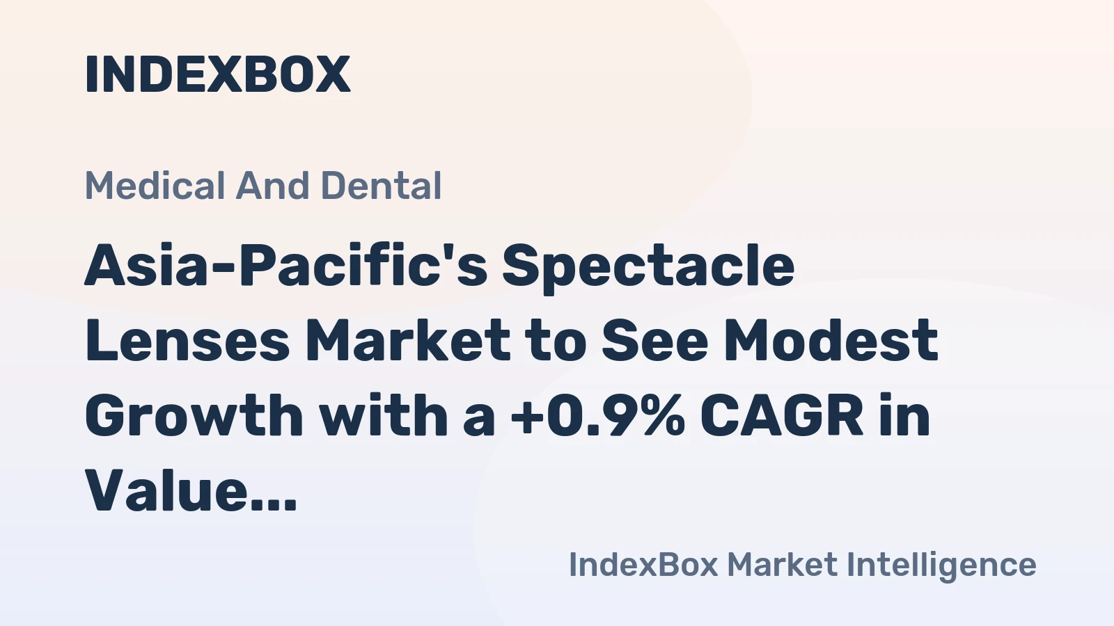 Asia-Pacific's Spectacle Lenses Market to See Modest Growth with a +0.9% CAGR in Value Through 2035