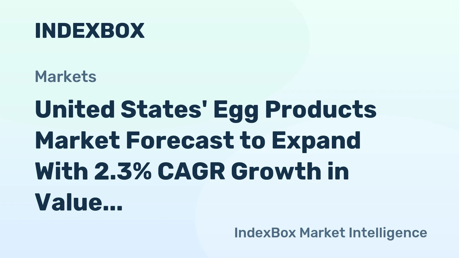United States' Egg Products Market Forecast to Expand With 2.3% CAGR Growth in Value