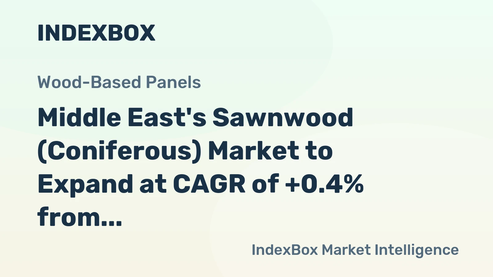 Middle East's Sawnwood (Coniferous) Market to Expand at CAGR of +0.4% from 2024-2035