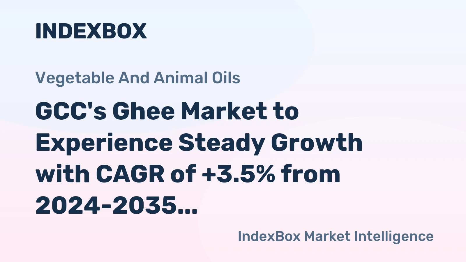GCC's Ghee Market to Experience Steady Growth with CAGR of +3.5% from 2024-2035