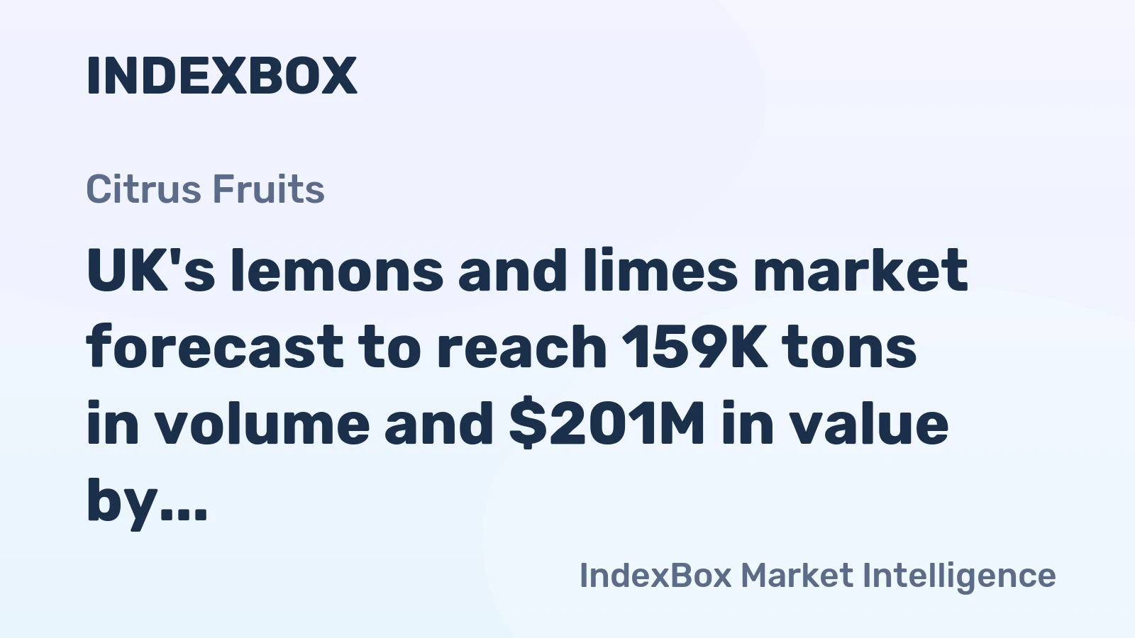 UK's lemons and limes market forecast to reach 159K tons in volume and $201M in value by 2035, showing continued but slower growth.