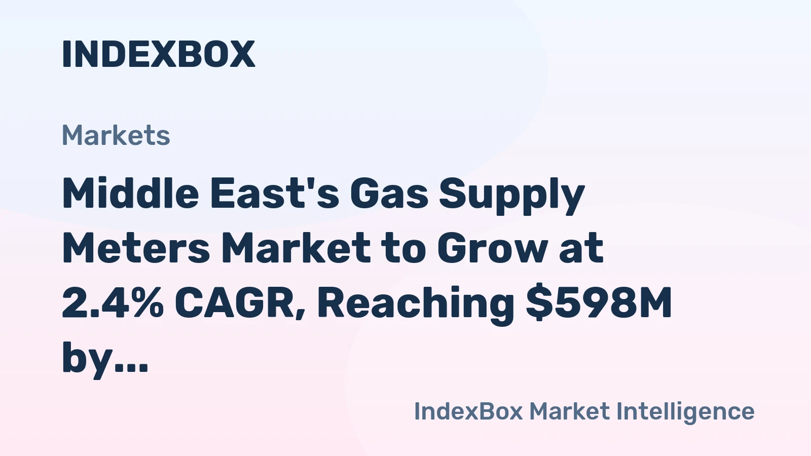 Middle East's Gas Supply Meters Market to Grow at 2.4% CAGR, Reaching $598M by 2035