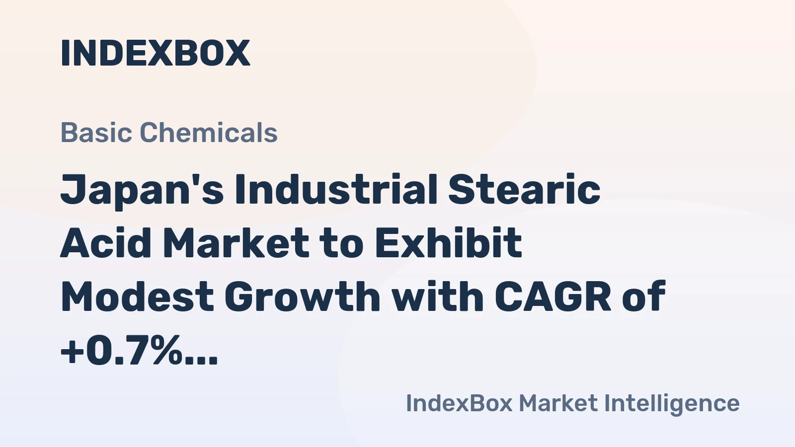 Japan's Industrial Stearic Acid Market to Exhibit Modest Growth with CAGR of +0.7%