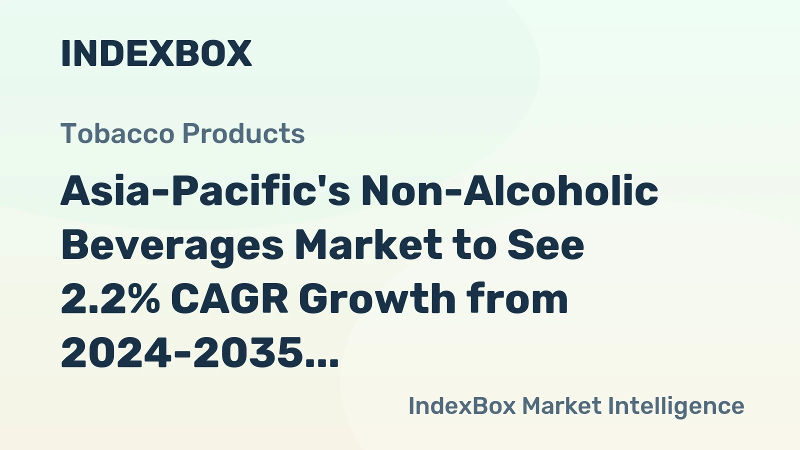 Asia-Pacific's Non-Alcoholic Beverages Market to See 2.2% CAGR Growth from 2024-2035