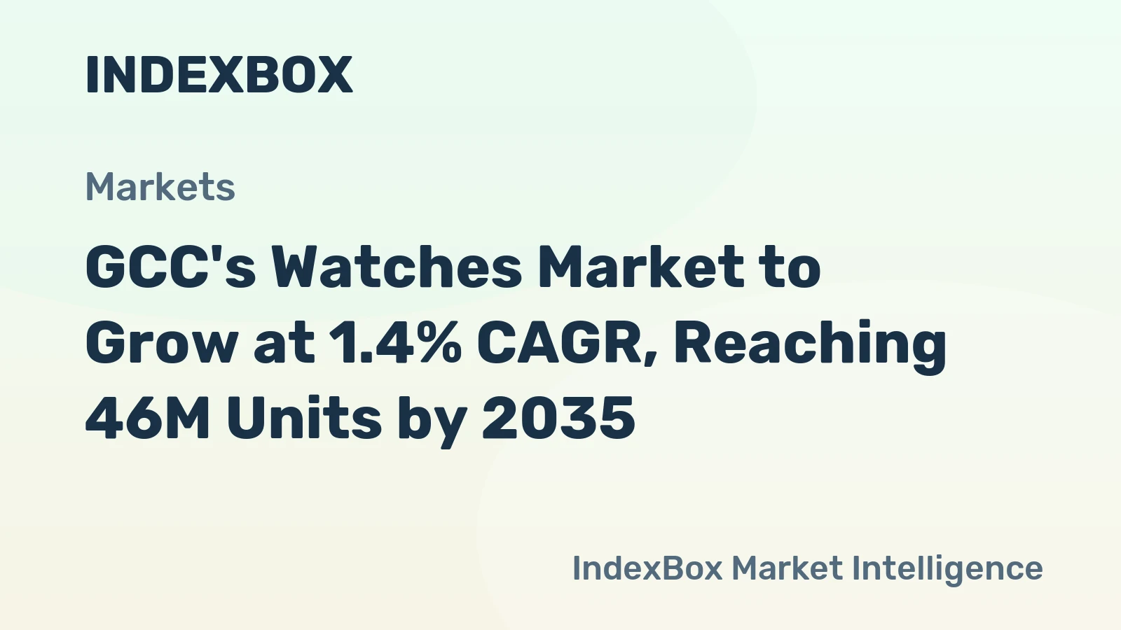 GCC's Watches Market to Grow at 1.4% CAGR, Reaching 46M Units by 2035
