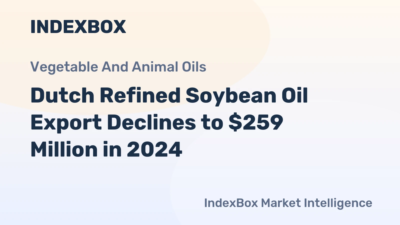 Dutch Refined Soybean Oil Export Declines to $259 Million in 2024