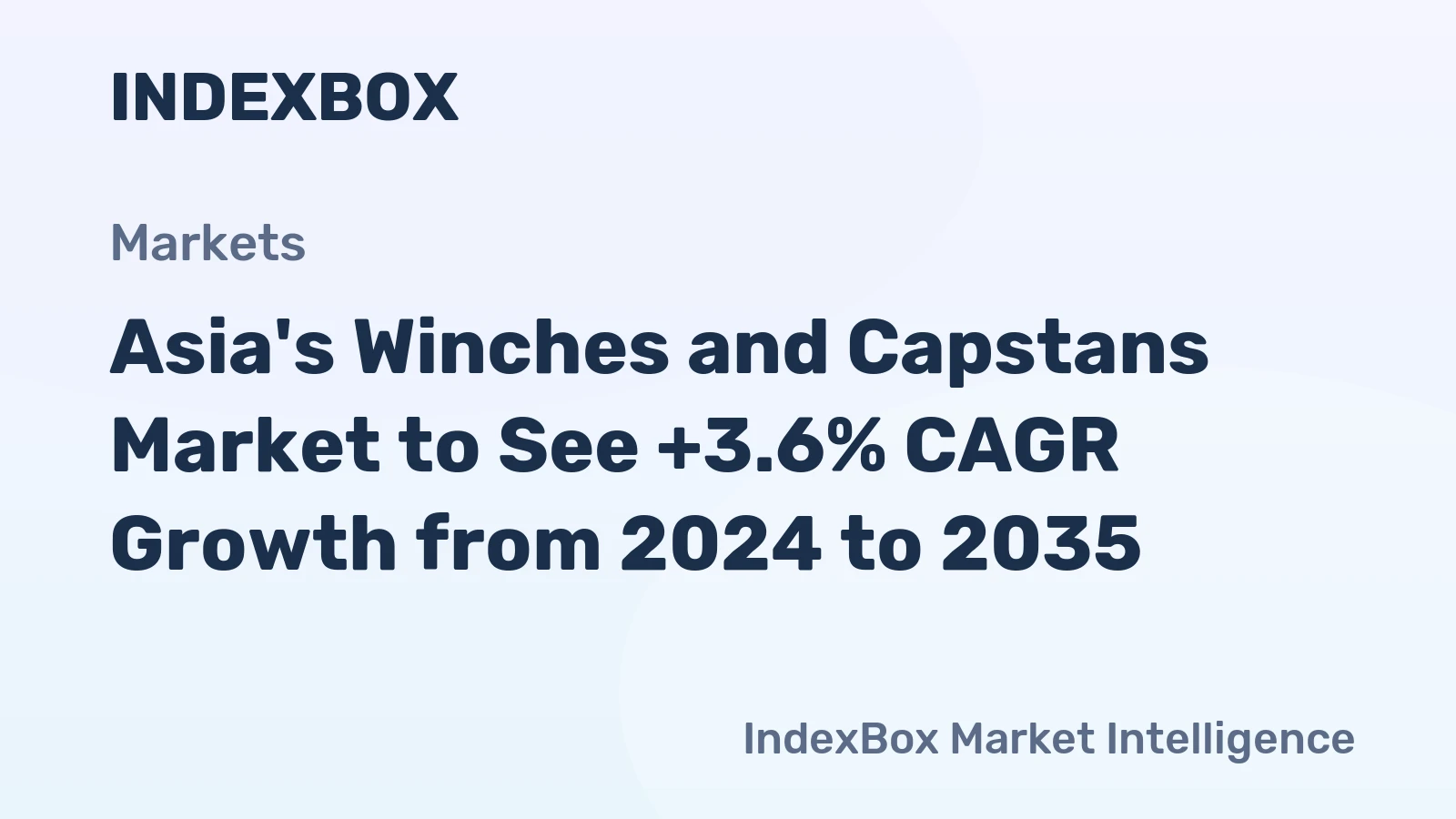 Asia's Winches and Capstans Market to See +3.6% CAGR Growth from 2024 to 2035